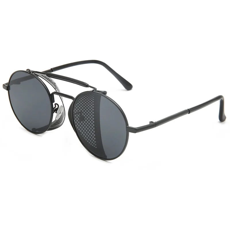 Round Punk Sunglasses Men Women Punk Style Sun Glasses Metal Small Shades Circle Vintage Male