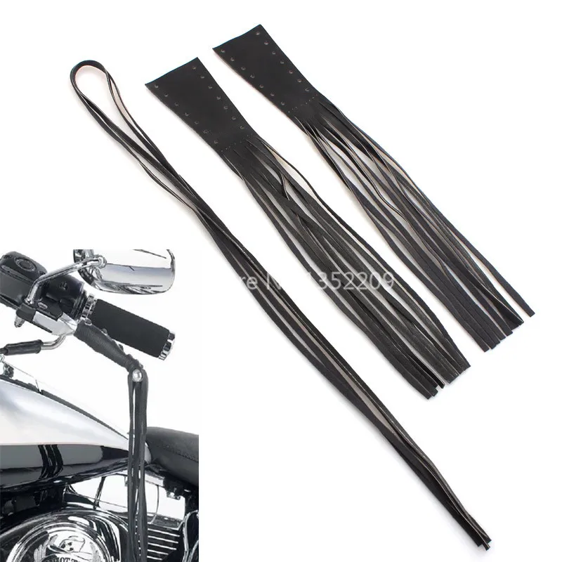 2 Pcs 12" Motorcycle Black Leather Hand Control Brake Lever Covers ...