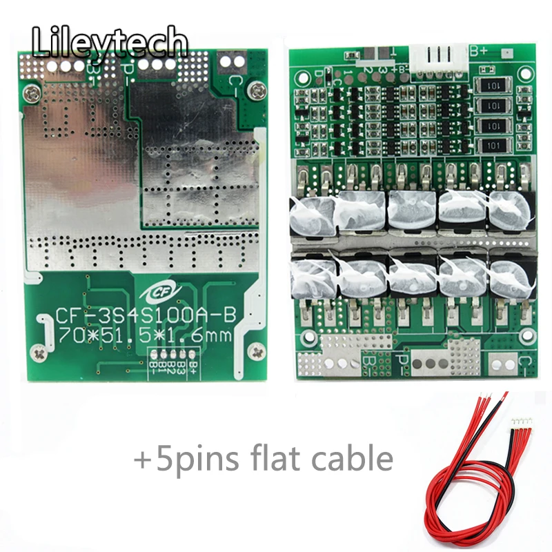 4S 100A 12V Balance For LiFePo4 3.2V LiFe 18650 Battery Cell BMS ...