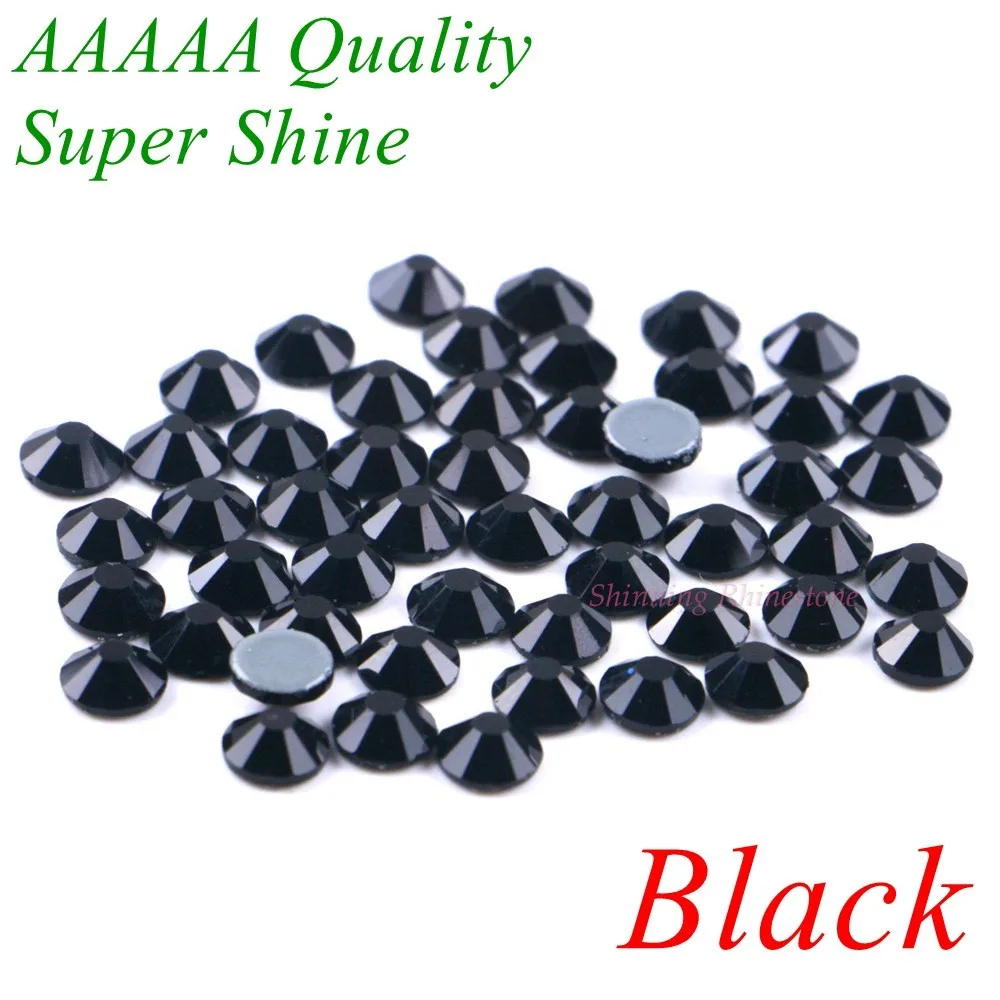 Aaaaa Luxury Hotfix Rhinestone Black Color Ss4 To Ss30 Glass Crystals ...