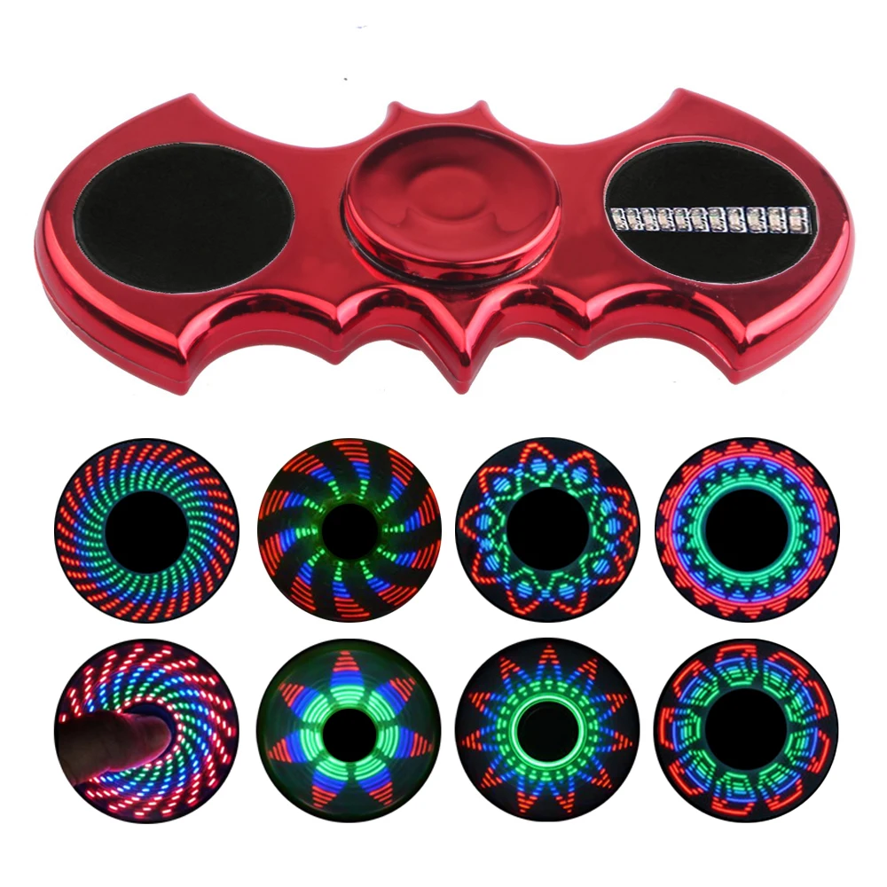 Red Batman LED Fidget Finger Spinner LED Plastic EDC Hand Spinner For ...