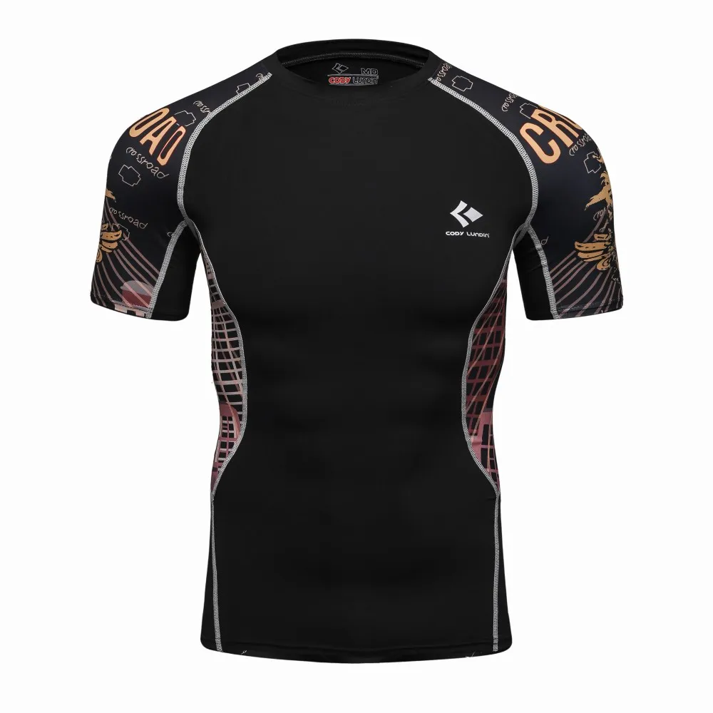 3D Print Style Compression Shirt for Men Men's Short Sleeves MMA ...