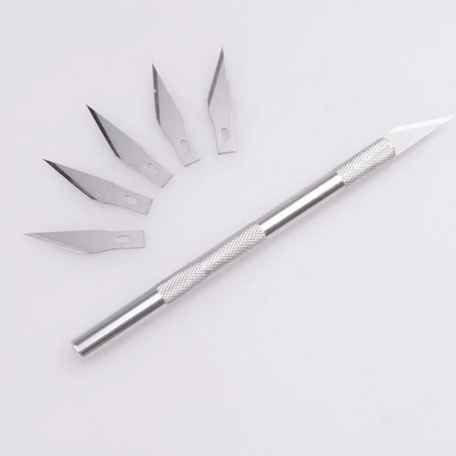 #11 Craft Scalpel Set – Stainless Steel Handle with 5 Carbon Steel ...