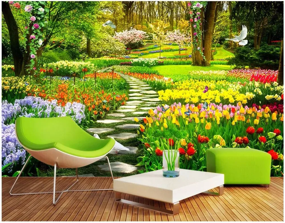 3d Wallpaper Custom Mural Photo Garden Park Trail Landscape Living Room