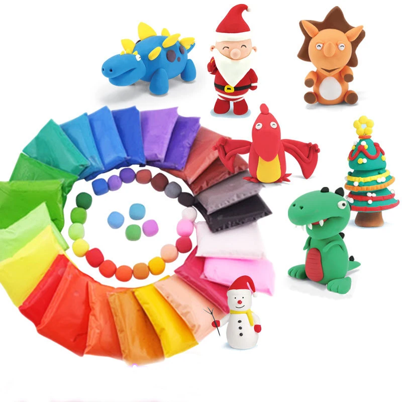 Handmade Animal Figure Creative DIY Modeling Clay Santa Dinosaur Play ...