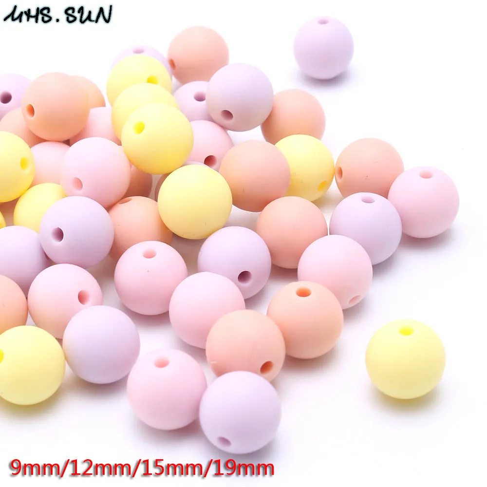 MHS.SUN 100pcs food grade chewable silicone beads candy color loose ...