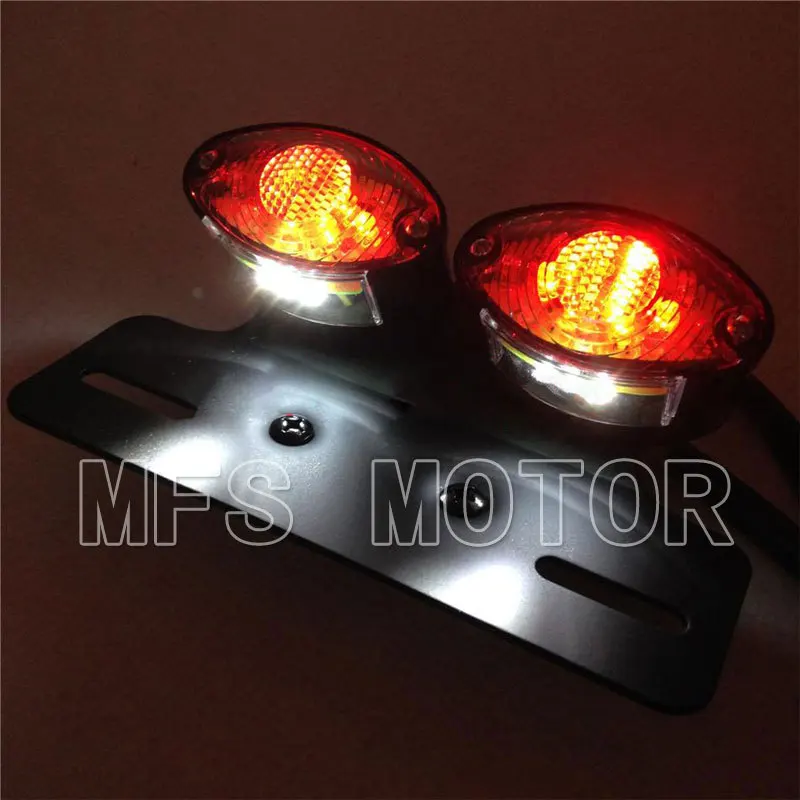 Motorcycle Universal Cat Eye Custom Motorcycle Tail Brake License Plate ...