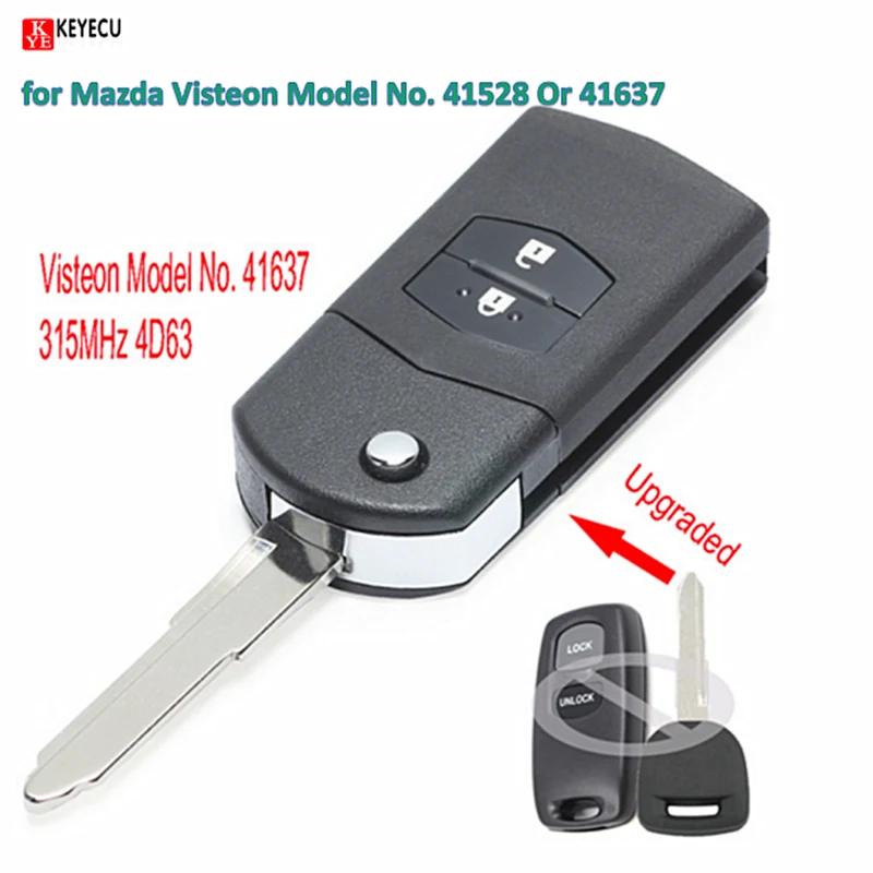 Keyecu Intelligent Diy Upgraded Flip Remote Car Key Fob 2 Button 315mhz ...