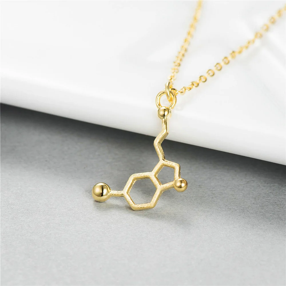 Dopamine Chemical Molecular Structure Necklaces 100% 925 Sterling ...