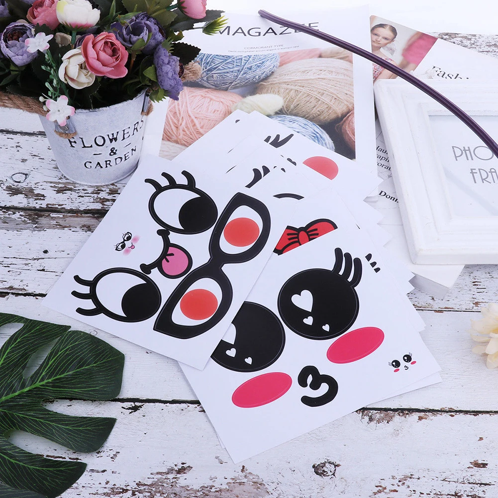 2Pcs Cute Cartoon Expression Pregnant Facial Stomach Belly Sticker ...