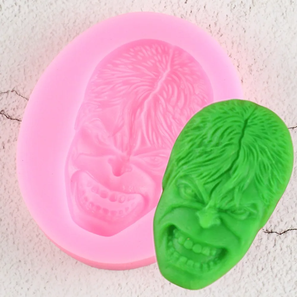 1pcs 3d Cartoon Hulk Silicone Mold Clay Chocolate Baking Mold Fondant ...