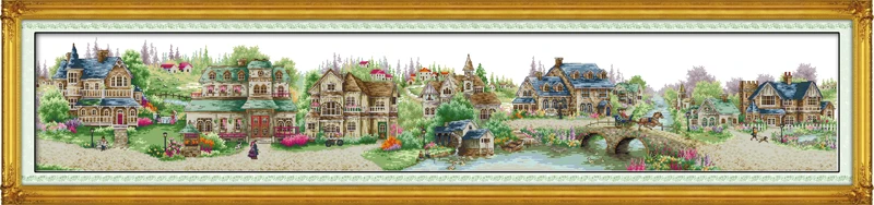 European-town-cross-stitch-kit-18ct-14ct-11ct-count-printed-canvas ...