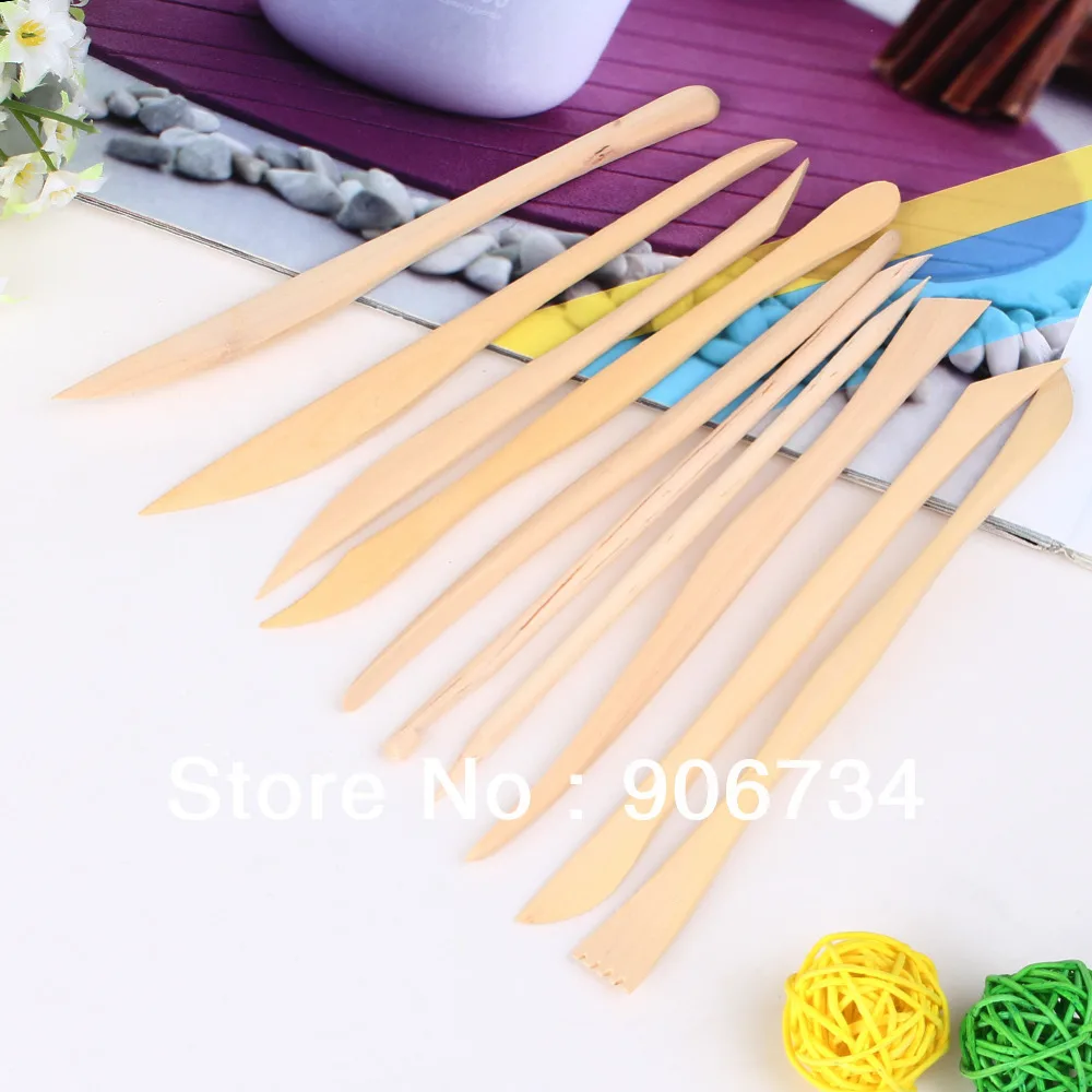 Wholesale Vktech 10PCS Wooden Clay Sculpture knife Pottery Sharpen Modeling Tools Set|knife jig ...