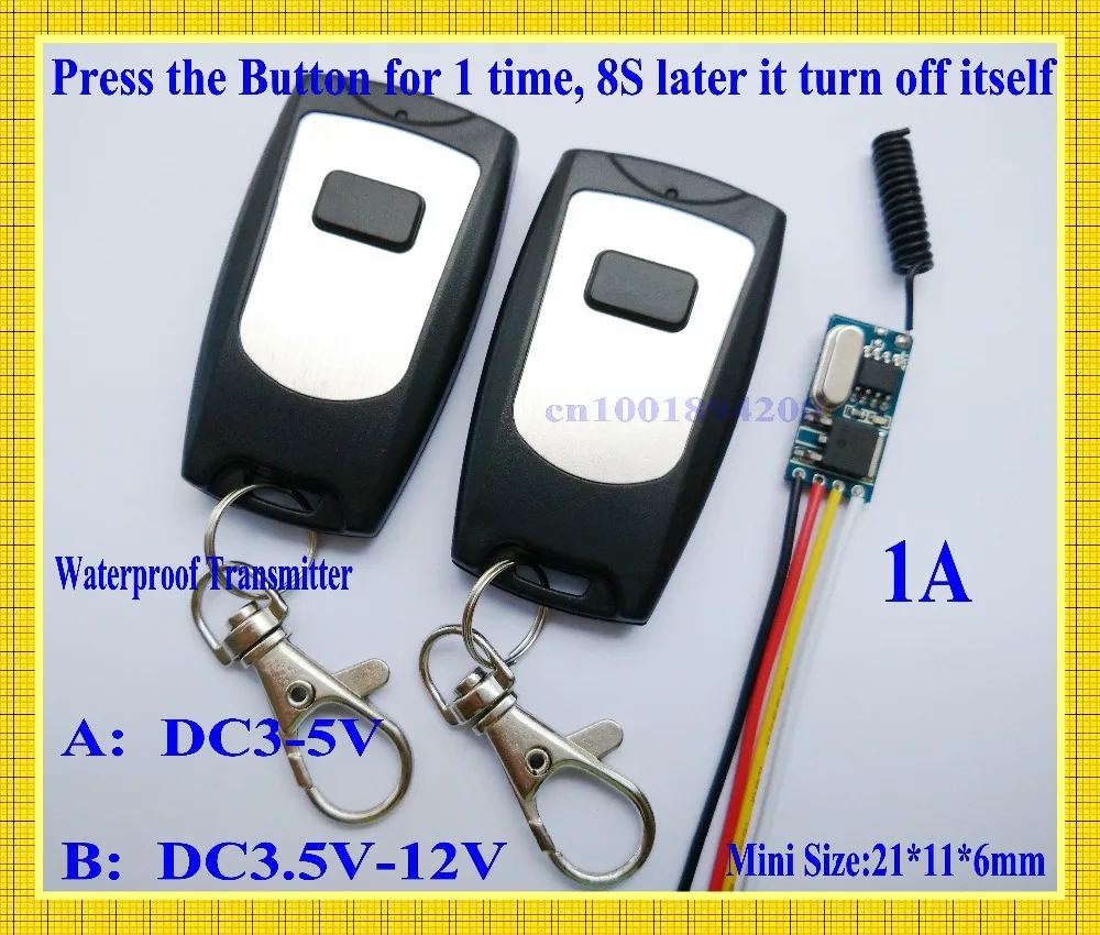 Mini Remote Switch 3V 3.6V 3.7V 4.8V 5V Micro Wireless Control Switch ...