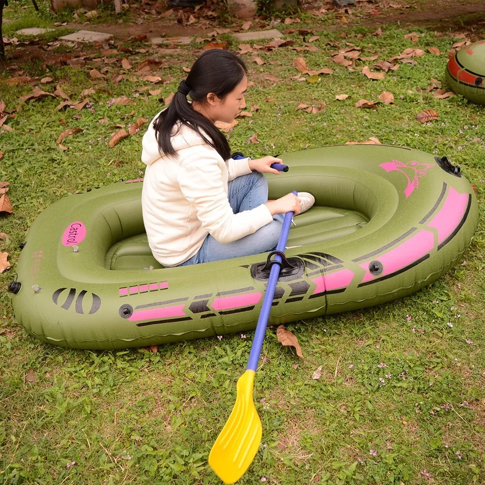 1 Set 1 2 Person Inflatable PVC Rubber Rowing Boat with Paddles ...