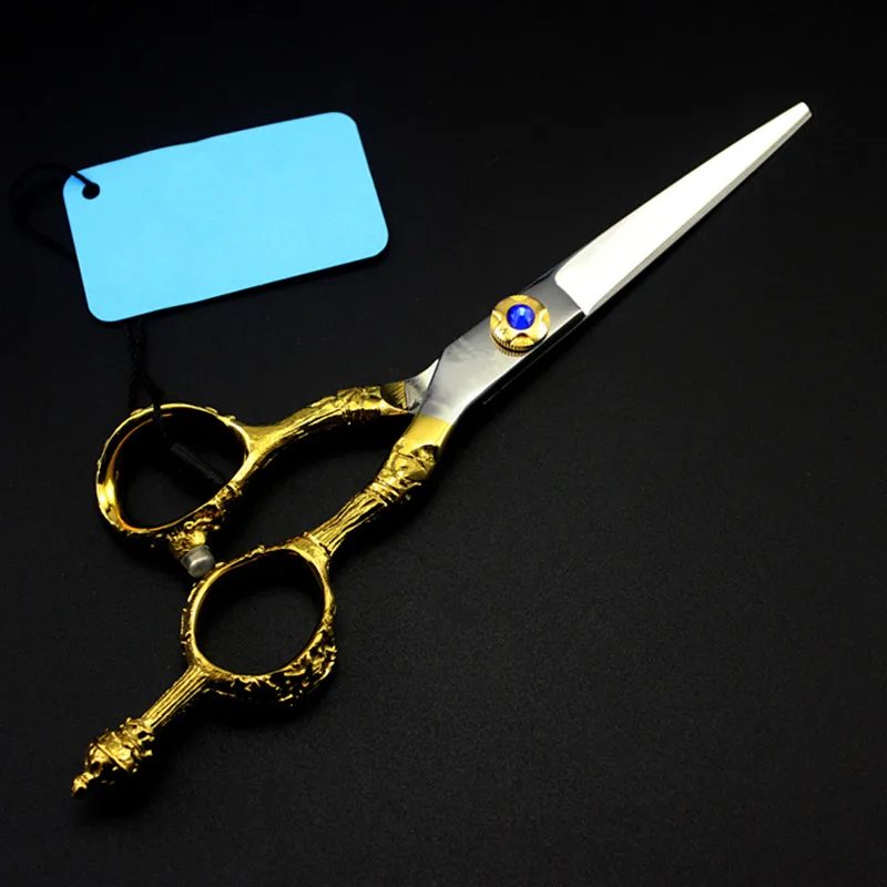 professional Japan 440c 6 '' Crown hair scissors haircut cutting barber makas scissor thinning ...