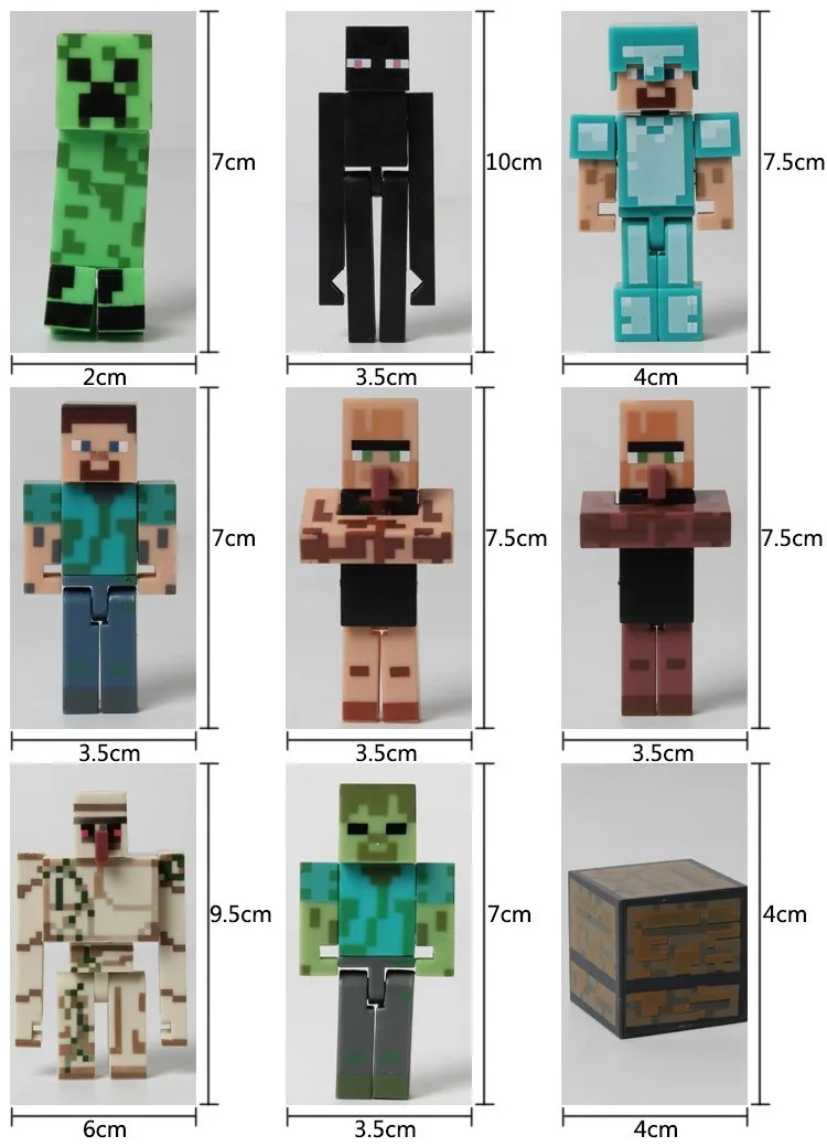 Big Steve diamond Steve minecraft toys PVC action figures armor sword ...