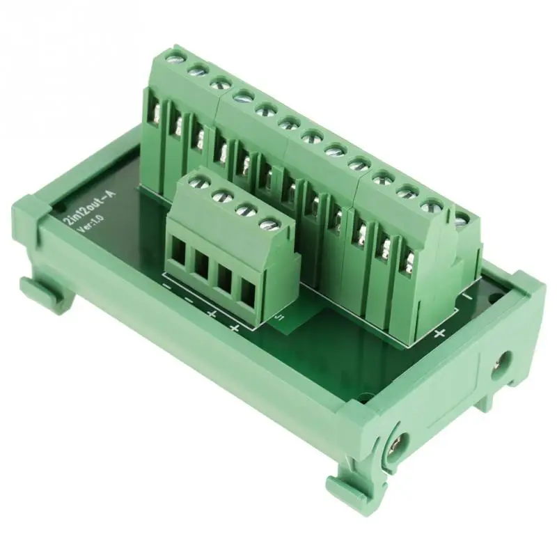 12 Position Power Distribution Din Rail Mount Interface Module Breakout