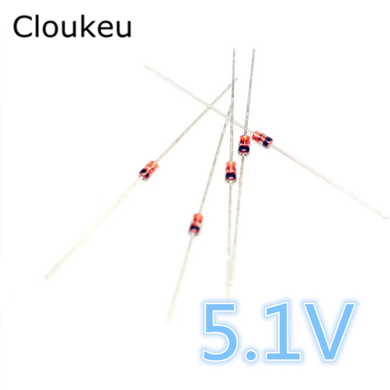 50 piezas BZX55C5V1 5,1 V 0,5 W 1/2W DO 35|Contactores| - AliExpress