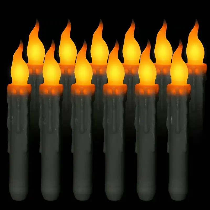 12pcs-Flameless-Led-Taper-Candle-Flickering-Battery-operated-Dipped-wax ...
