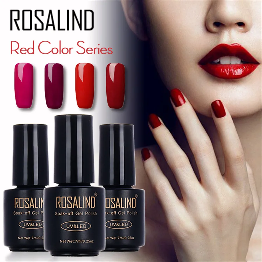 ROSALIND 7ML Red Classic Series Color Gel Nail Polish Acrylic for Nail ...