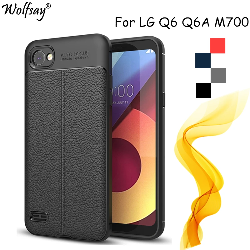 Wolfsay sFor Capa LG Q6 Case Luxury Litchi Leather Pattern TPU Phone ...