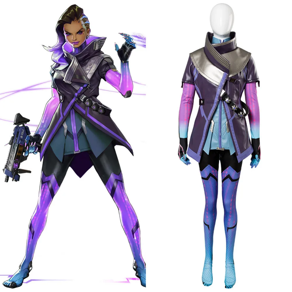 Games Overwatch Sombra Hacker Cosplay Costume For Women - AllCosplay.com