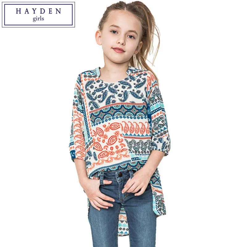 HAYDEN Chiffon Blouse Girl Summer Shirts Fashion Teenage Girls Blouses ...