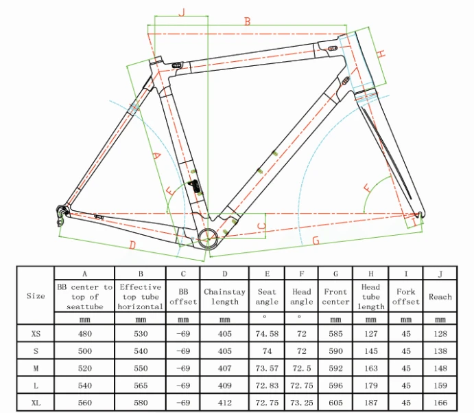 Colnago Frame Size Chart