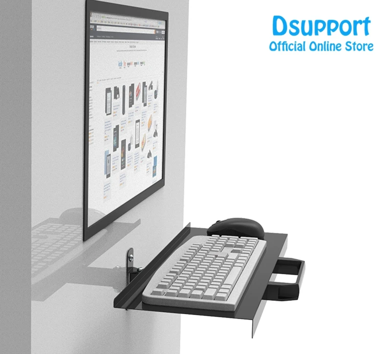 Foldable Wall Mount Keyboard Tray Holder - 65*21cm Size