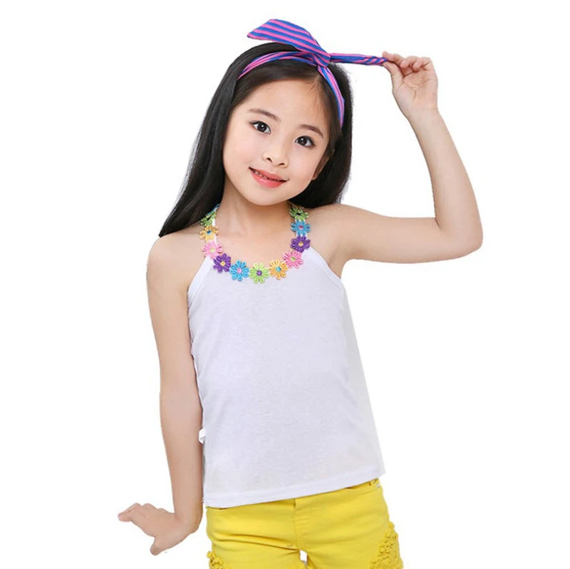 Kids Girls Camisole 2020 Summer Cotton Solid Girls Vest Candy Color ...