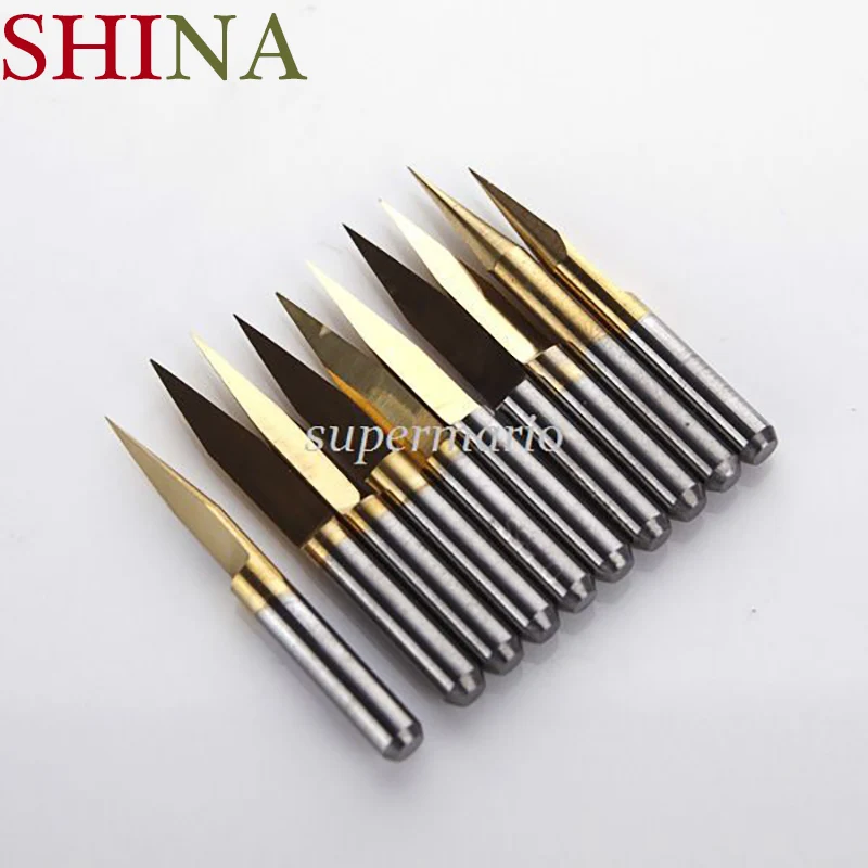 10x Milling Cutters Titanium Coated Carbide Pcb Engraving Cnc Bit Router Tool 317510 Degree 0