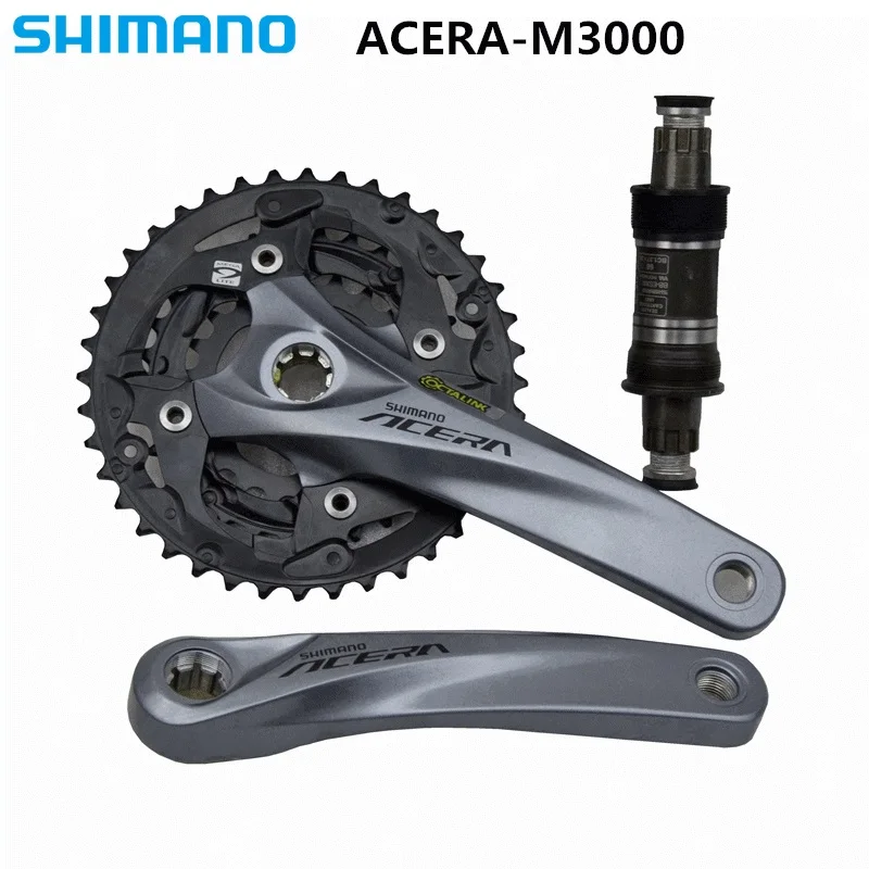 Shimano alivio fc m4000 m3000 montanha dike manivela conjunto de roda dentada de alumínio 40 30 ...