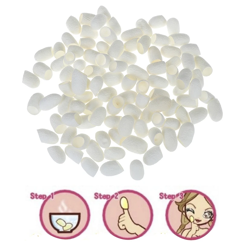 100Pcs/set Organic Natural Silk Cocoons Silkworm Balls Face Skin Care ...