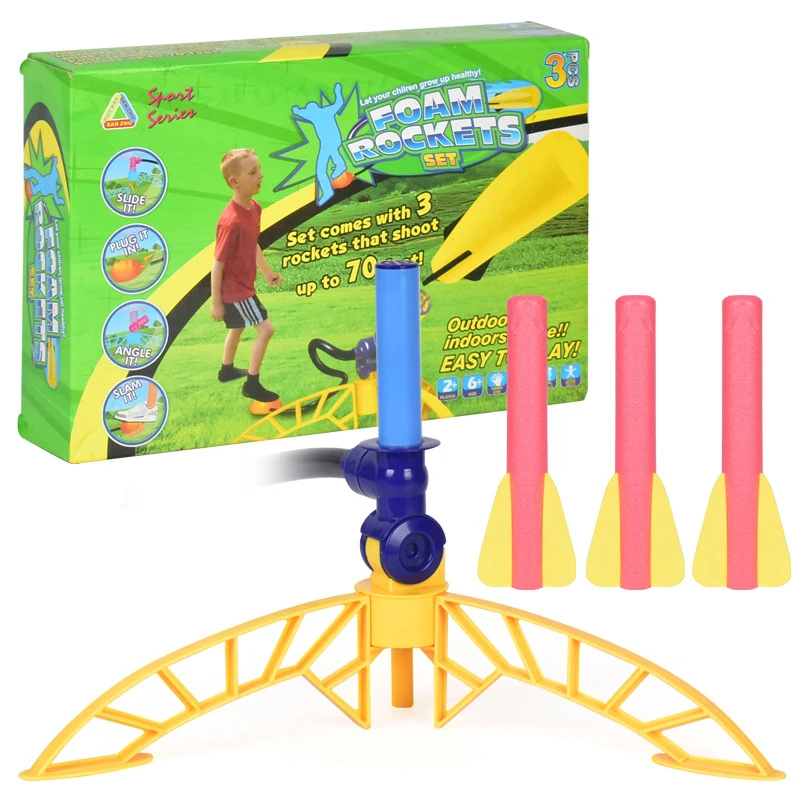 Children Pneumatic Space Rocket Launcher Catapult Inflatable Toys ...