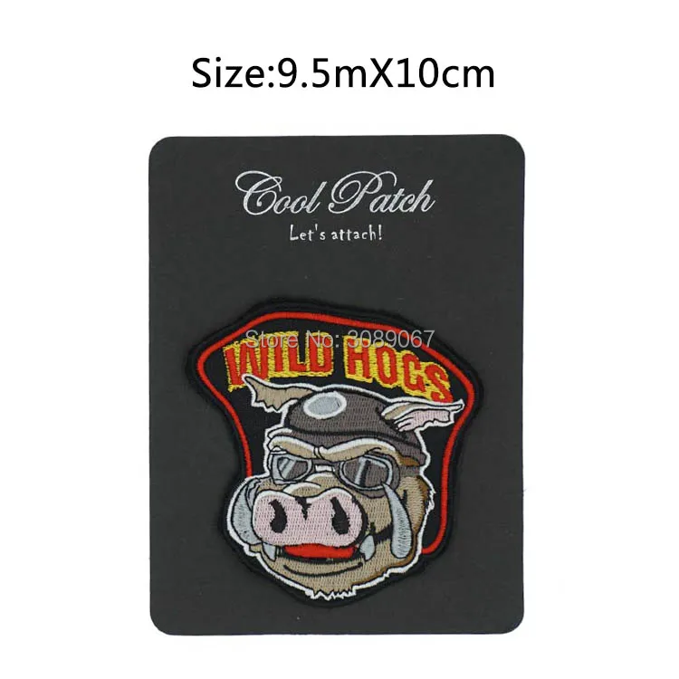 4-WILD-HOGS-Embroidered-Motorcycle-Biker-Vest-Iron-On-Patch-Retail-Back ...