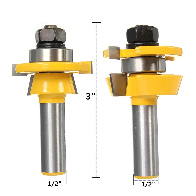 2pcs/set Rail & Stile Raised Panel Router Bits 1/2" Shank Router Bits ...