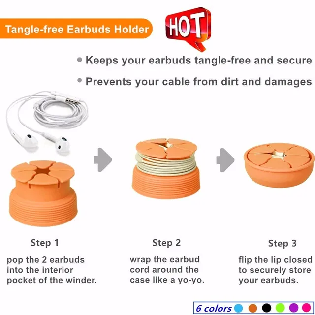 Earphone Cable Winder Silicone Organizer - GenieUs Shop