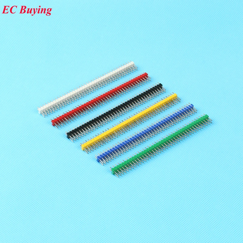 12 pcs/set 2.54mm 2X40 Double Row Pin Male Header Strip Copper Plated ...