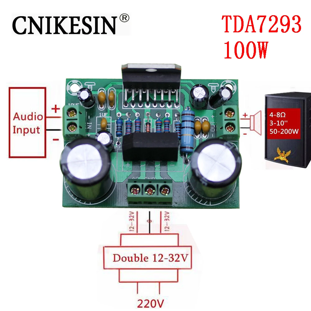 CNIKESIN TDA7293 Mono Amplifier Board 100W Super Power Extra Wide Power ...