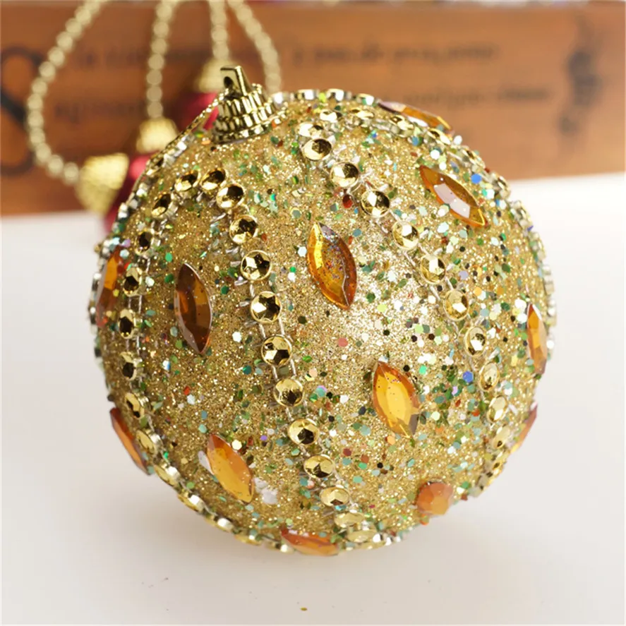 Блестящий новогодний шар 8 см 1 шт декоративные шары для рождественской ...