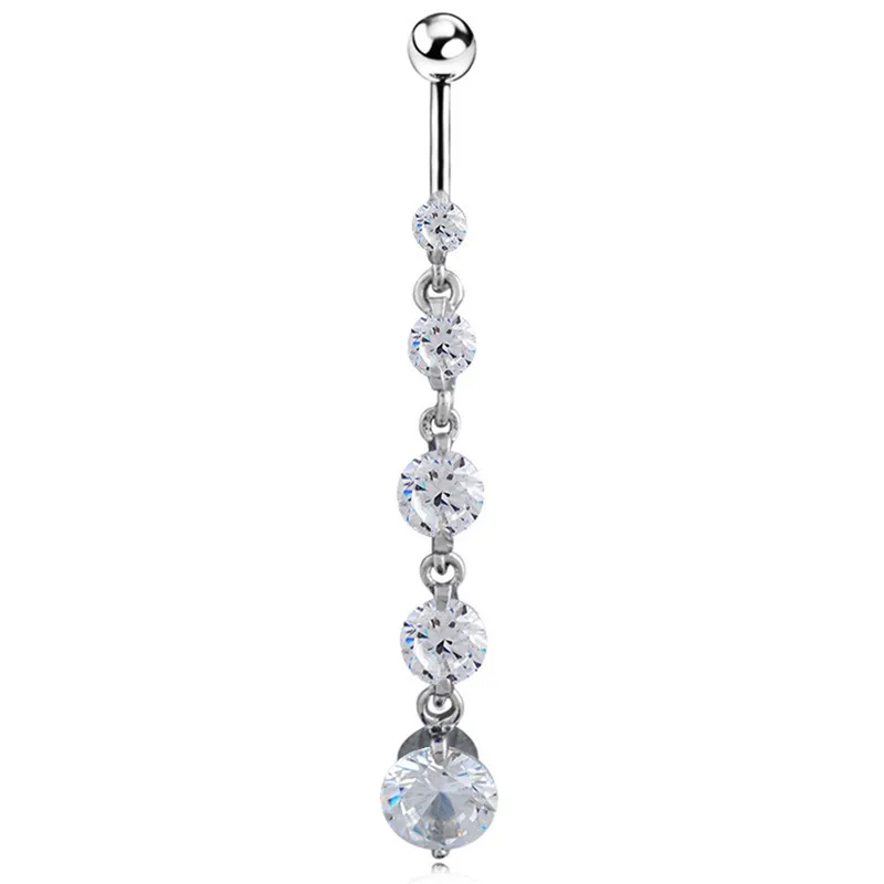 Anneau de nombril,a11--Piercing Long rond en forme de cœur, en acier ...