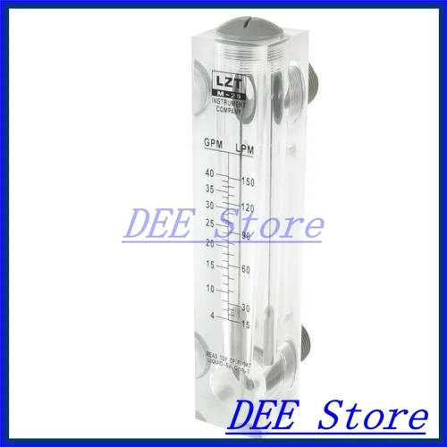4 40GPM Glass Tube Design Liquid Water Panel Flowmeter Measure Tool ...