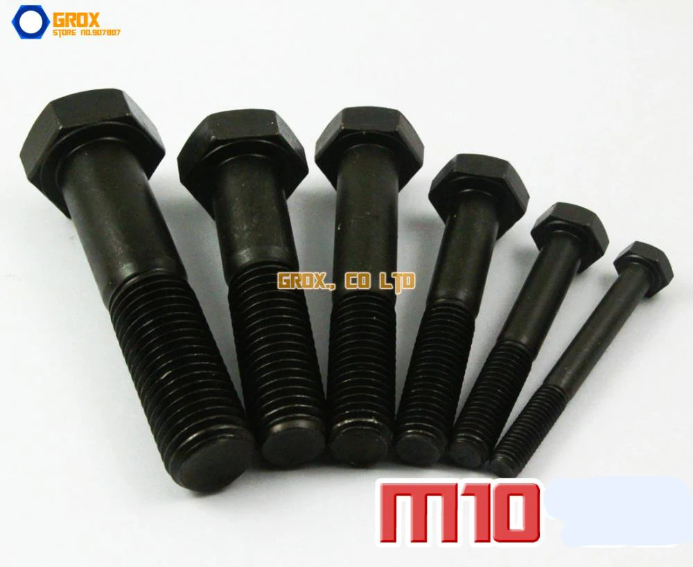 M10 Half Thread Hexagon Bolt Hex Head Screw 12.9 Grade Alloy Steel-in ...