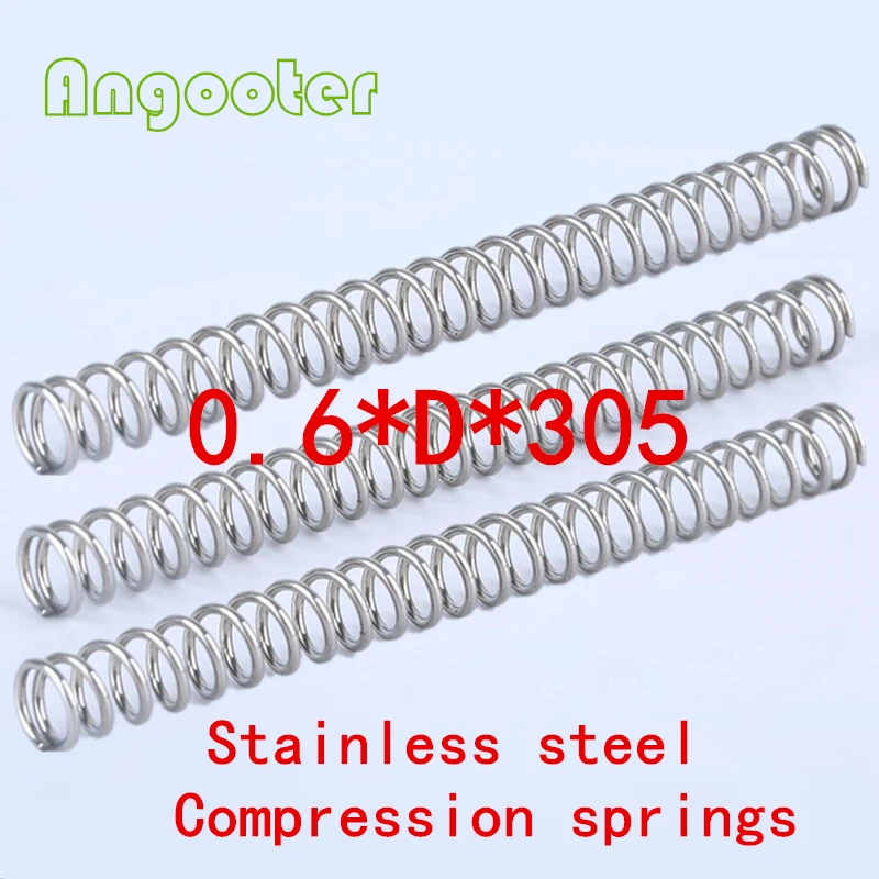 6PCS/lot 0.6mm Stainless steel compression spring pressure spring 0.6mm ...