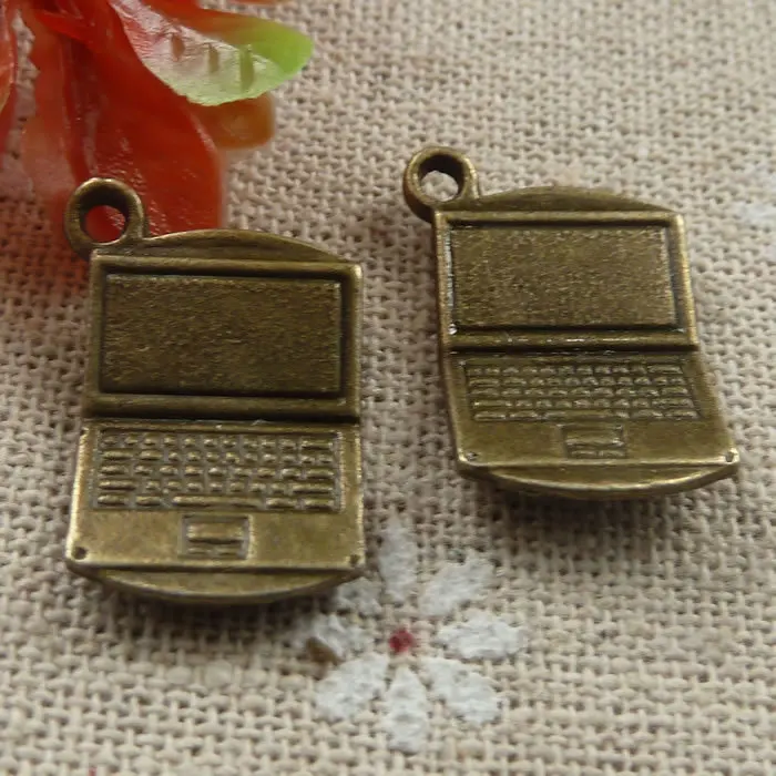 120 pieces bronze plated computer charms 21x13mm #1882|computer charm ...