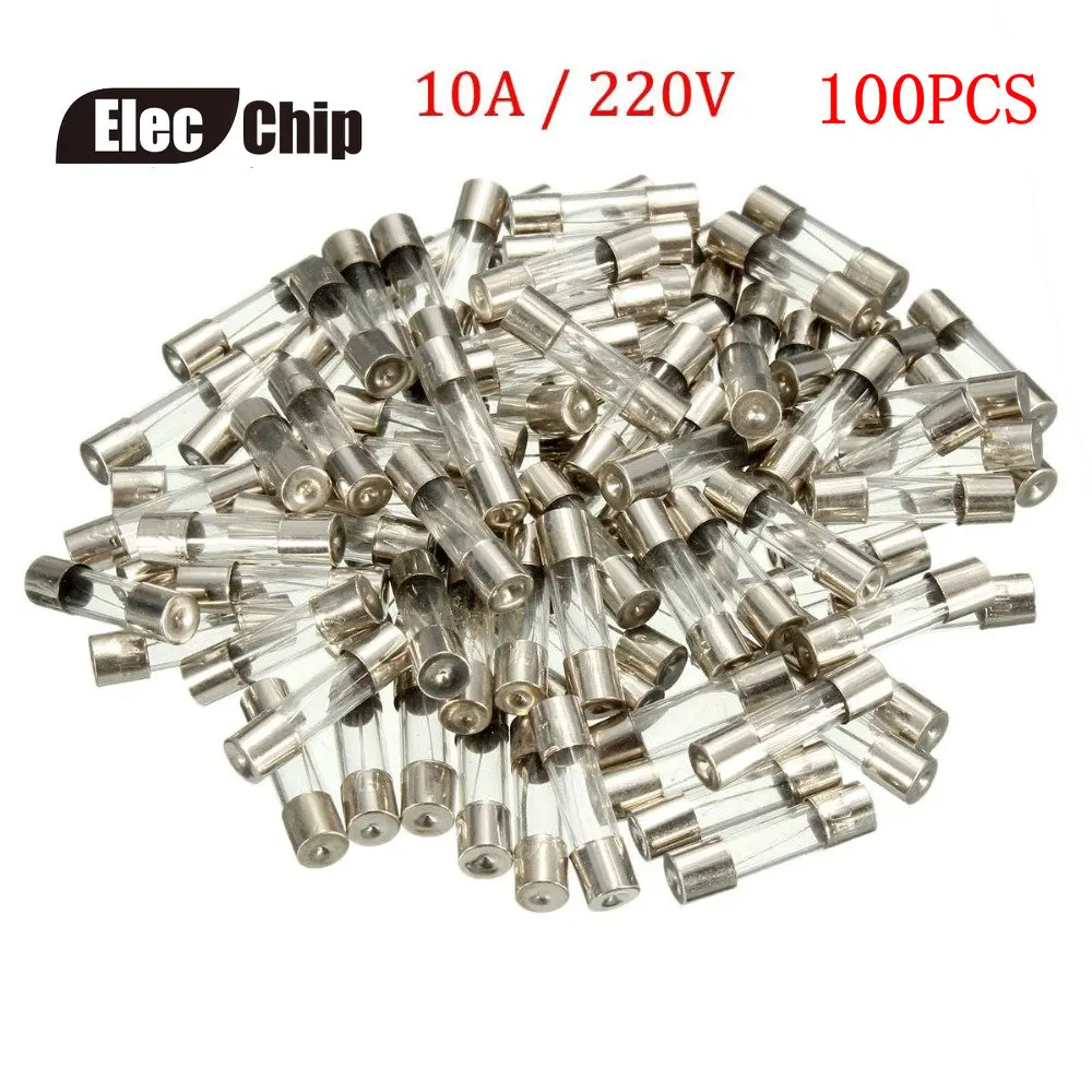 100 pcs 10A 250V Fuses 5*20mm Fast Blow Glass Tube Fuse|10a 250v fuse ...