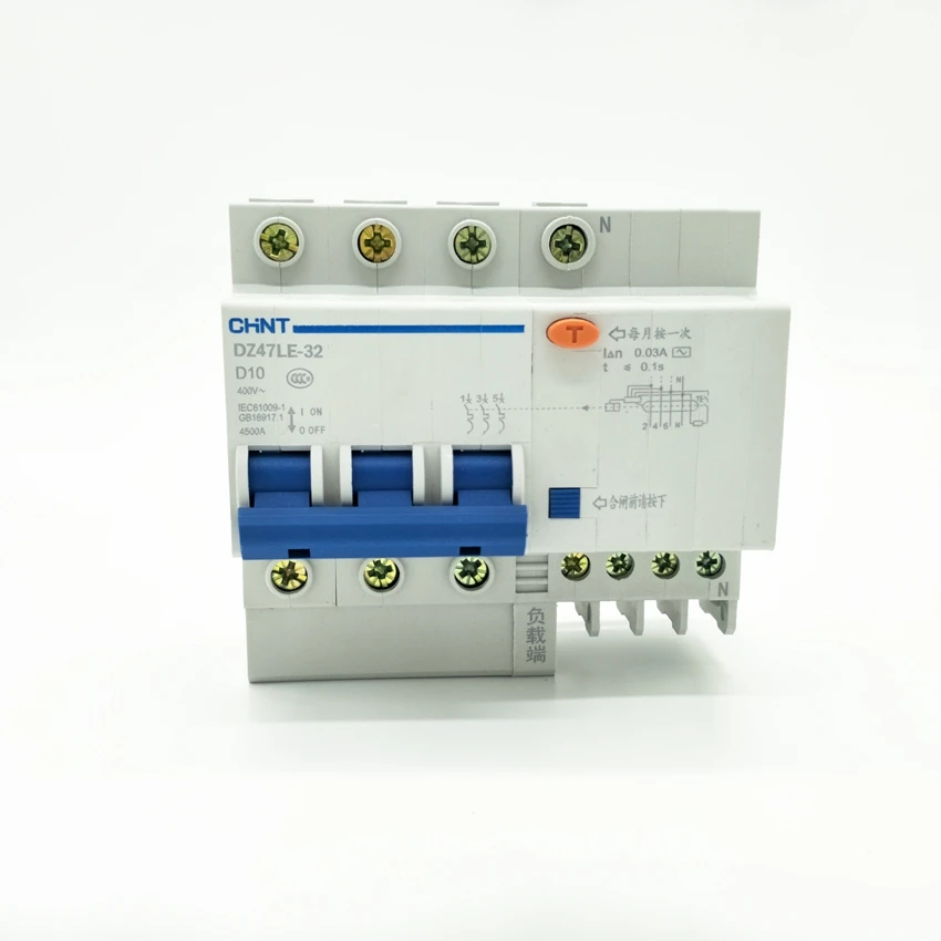 Chint Dz47le-32 3p+n D10a 30ma Earth Leakage Circuit Breaker/residual Current Operated Circuit ...