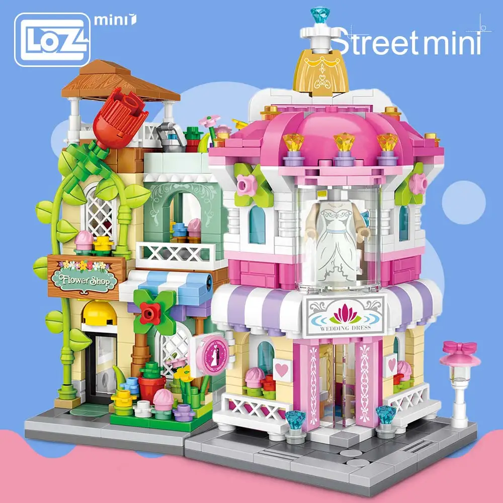 LOZ Mini Block Architecture Model Building Blocks City Series Mini Street Store Perfume Shop ...