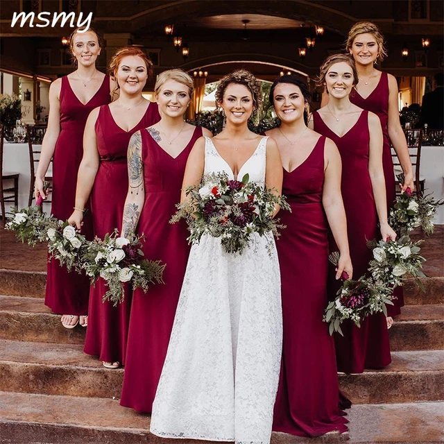 Dark Red Bridesmaid Dresses